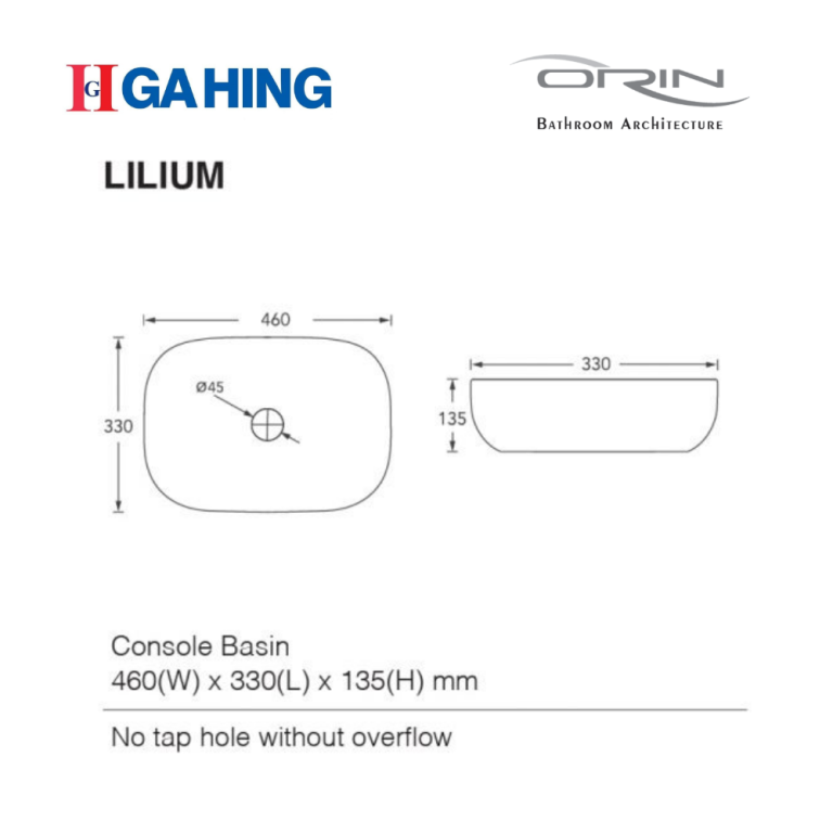Orin Lilium Countertop Basin